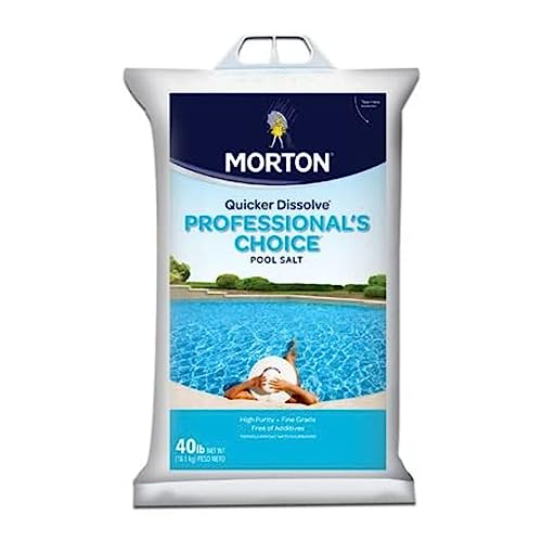 MORTON SALT, 40 lb F134660000 Pro Pool Salt, White