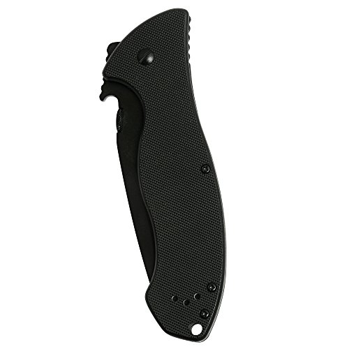 Kershaw CQC-9K (6045BLK) Emerson Designed Manual Open Folding Pocket Knife, Black Oxide 3.6 inch Stainless Steel Blade, Thumb Disk, Frame Lock, Reversible Pocketclip, Wave-Shaped Feature; 6.4 OZ