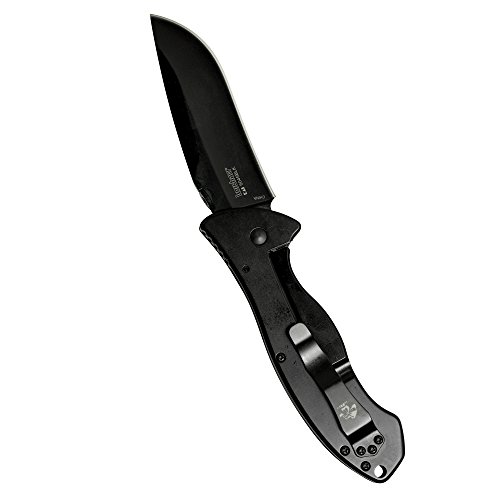 Kershaw CQC-9K (6045BLK) Emerson Designed Manual Open Folding Pocket Knife, Black Oxide 3.6 inch Stainless Steel Blade, Thumb Disk, Frame Lock, Reversible Pocketclip, Wave-Shaped Feature; 6.4 OZ