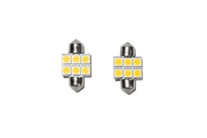 overland solar 12 volt 31-33mm festoon 6 led (2 pack) 31-33 mm festoon (warm white)