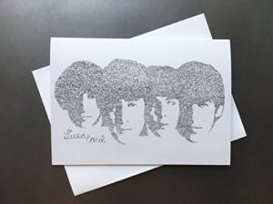 the beatles birthday card with envelope drawn from their birthday song lyrics contemporary unique music john lennon paul mccartney george