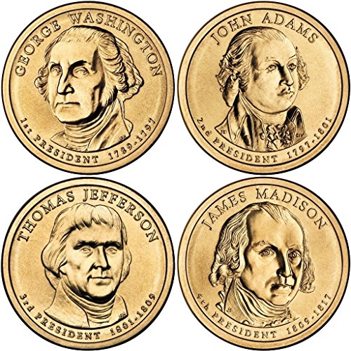 2007 P Presidential Dollar 2007 P Complete Set of all 4 Presidential Dollars Uncirculated Uncirculated