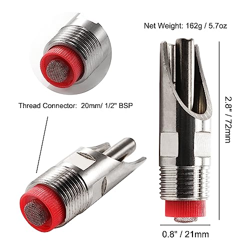 uxcell 2 Pcs Stainless Steel Pig Water Nipple with 1/2 BSP Thread Red Cap Automatic Pig Nipple Drinker Feeder Waterer for Pigs Livestock