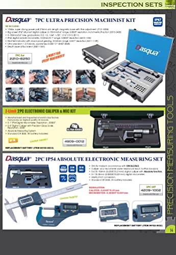 HHIP 4902-0006 6 Piece Inspection Kit Caliper, Magnetic Base, Indicators, Micrometer, Point Kit