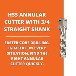 Jancy Slugger by Fein - HSS Annular Cutter with Premium M2 High Speed Steel - 3/4" Straight Shank, 2" Depth, 7/16" Diameter - 63134111042