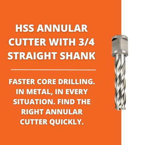 Jancy Slugger by Fein - HSS Annular Cutter with Premium M2 High Speed Steel - 3/4" Straight Shank, 2" Depth, 7/16" Diameter - 63134111042