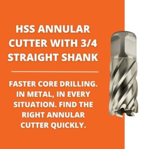 jancy slugger by fein - hss nova annular cutter with centering pin - 3/4" straight shank, 1" depth, 3/4" diameter - 63134191041