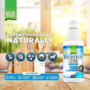 Eco Defense Fruit Fly Killer – Natural Fruit Fly Trap & Drain Fly Killer Treatment for Indoor Fly Control in Kitchen, Restaurants, and More 16 oz