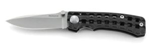 crkt ruger go-n-heavy compact edc folding knife with sheath: heavy duty outdoor, everyday carry, plain edge blade, thumb stud, liner lock, aluminum handle, nylon sheath r1803