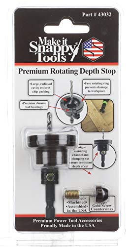 Snappy Tools Adjustable Low Friction Non-Marring Rotating Countersink Ball Bearing Depth Stop Collar. Proudly Made in The USA.