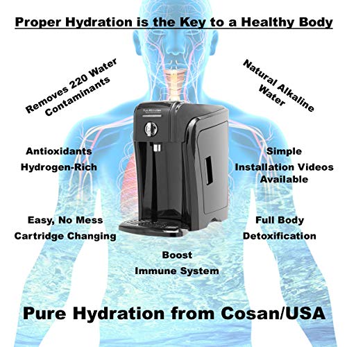 Pure Hydration Alkaline Water Machine | Hydrogen Infused Water | Water Purifier | Countertop Water Filter | Natural Water Ionizer | PH Water, Loaded with Antioxidants | Home Water Filter