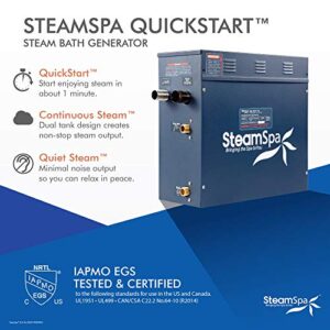 Steam Spa OA750CH Oasis 7.5 KW Quick Start Acu-Steam Bath Generator Package, Chrome