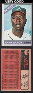 1966 topps regular (baseball) card# 500 hank aaron of the atlanta braves vg condition