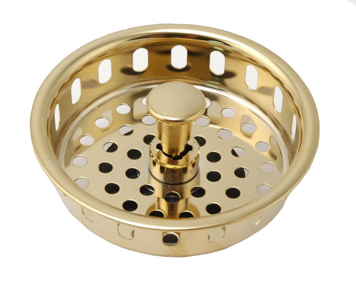 Replacement Basket for Kitchen Sink Strainers, Polish Brass Finish - By Plumb USA