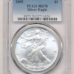 2005 P American Silver Eagle Dollar MS70 PCGS