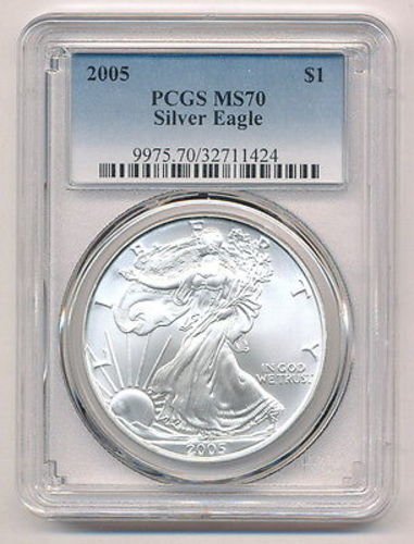 2005 P American Silver Eagle Dollar MS70 PCGS