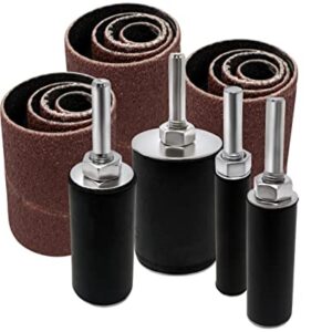 LINE10 Tools 16 Pack Sanding Drum and Sleeves Set for Drill, 2-inch Long, 60, 80 and 120 Grit