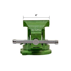 OEMTOOLS 24217 4-Inch Heavy Duty Bench Vise with 360-Degree Swivel Base, Table Vise or Bench Vise for Workshop and Woodworking, No-Hassle Permanent Mounting