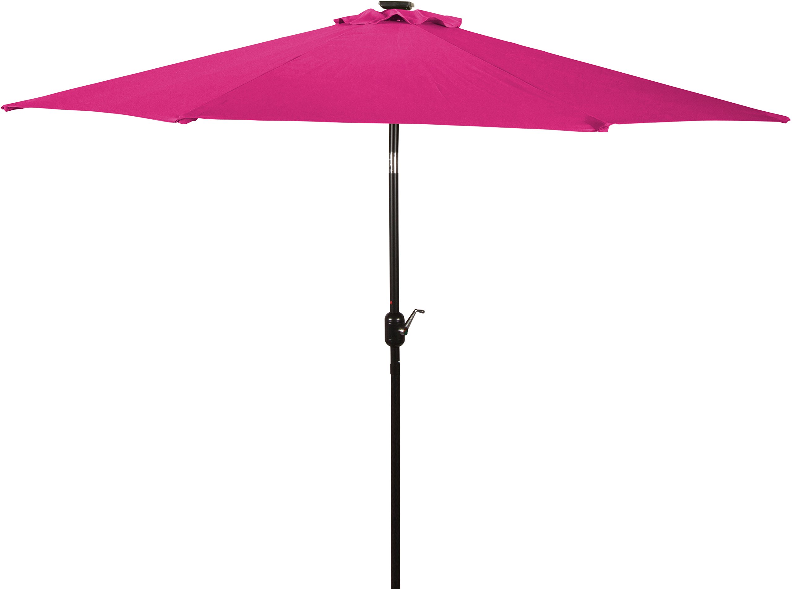 Trademark Innovations Deluxe Solar Powered LED Lighted Patio Umbrella - 9' (Pink)