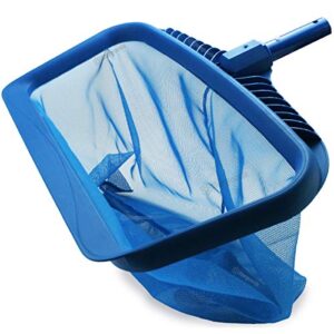 pool skimmer net, heavy duty leaf rake cleaning tool, fine mesh net bag catcher