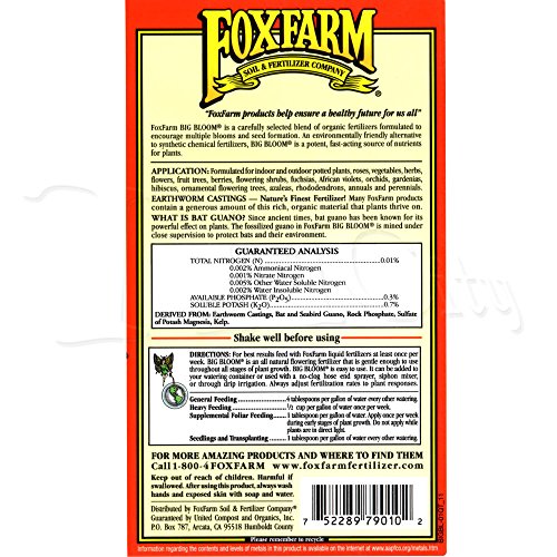 Fox Farm Liquid Nutrient Soil Trio- Pints: Big Bloom, Grow Big, Tiger Bloom (Pack of 3-16 oz. Bottles)