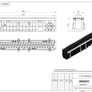 Vodaland - 4 inch Trench Drain cast Iron Complete Set