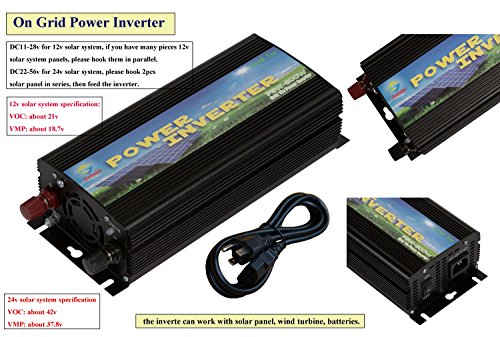 Solinba Grid Tie Solar Inverter 500w DC11-28v to AC90-130v for 12v Solar System