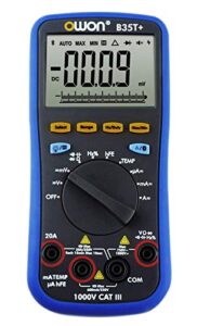 owon b35t plus multimeter with true rms measurement, bluetooth ble 4.0 (android and ios) and offline data recording function