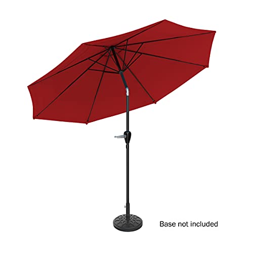 Pure Garden 10-Foot Patio Umbrella With Hand Crank and Auto Tilt - Outdoor Shade and Shelter for Decks, Porches, and Patios, Red