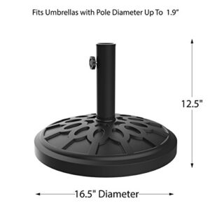 Pure Garden Patio Umbrella Base - 19 lbs Black 1.9"