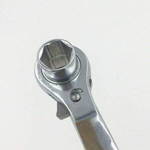 FORSUN 2 in 1 Scaffolding Podger Ratchet Wrench Site Ratcheting Socket Spanner Tool 19mm/22mm Silver