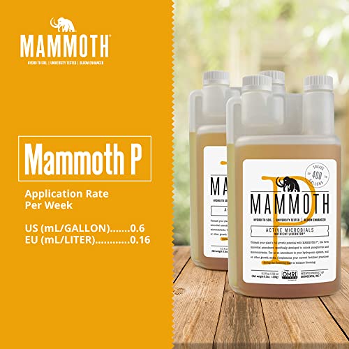 Mammoth Organic Bloom Booster | Mammoth P Organic Fertilizer Microbial Inoculant | 16% Proven Increase in Yield | University Developed and Growers Approved (250 ml)