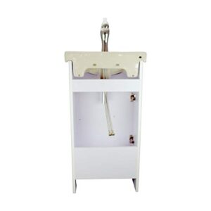 Renovators Supply Manufacturing Small Bathroom Vanity Sink Cabinet Vitreous China Sink Comes with Faucet and Drain Assembly Required Install Hardware Included