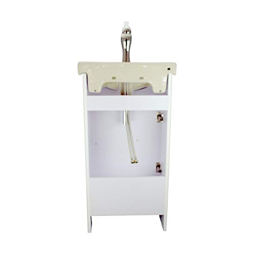 Renovators Supply Manufacturing Small Bathroom Vanity Sink Cabinet Vitreous China Sink Comes with Faucet and Drain Assembly Required Install Hardware Included