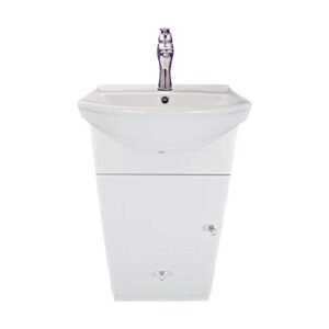 Renovators Supply Manufacturing Small Bathroom Vanity Sink Cabinet Vitreous China Sink Comes with Faucet and Drain Assembly Required Install Hardware Included