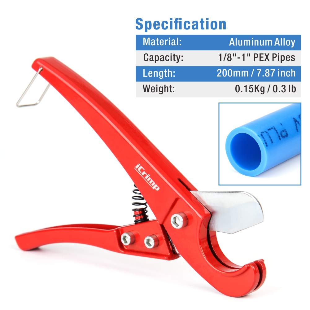 iCrimp PEX Pipe Cutters for Cutting 1/8"-1" PEX Tubings, NOT for PVC Pipes