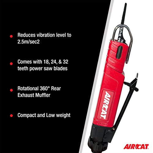 AIRCAT Pneumatic Tools 6350 Low Vibration Reciprocating Air Saw 9,500 Strokes per Minute