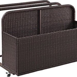 Crosley Furniture CO7303-BR Palm Harbor Outdoor Wicker Rolling Pool Float Caddy, Brown