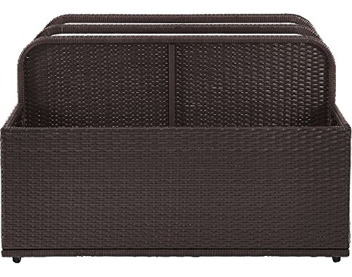 Crosley Furniture CO7303-BR Palm Harbor Outdoor Wicker Rolling Pool Float Caddy, Brown