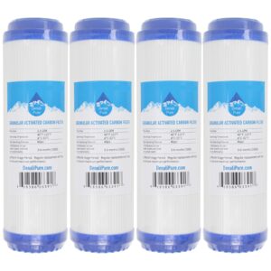 4-pack replacement for compatible with aqua pure ap101t granular activated carbon filter - universal 10-inch cartridge compatible with aqua pure ap101t whole house water filter - denali pure brand