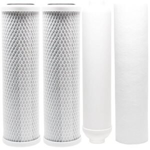 replacement filter kit compatible with purevalue 5ez50 ro system - includes carbon block filters, pp sediment filter & inline filter cartridge - denali pure brand