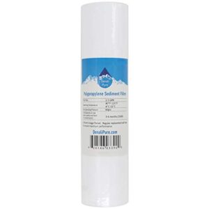 10-pack replacement for culligan hf-360 polypropylene sediment filter - universal 10-inch 5-micron cartridge compatible with culligan hf-360 whole house sediment filter clear housing - denali pure