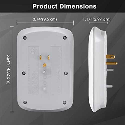 BESTTEN 1200-Joule Wall Mount Surge Protector, 4 USB Charging Ports (5VDC/4.2A) and 3 Grounded Outlets (15A/125V/1875W), ETL Listed, White