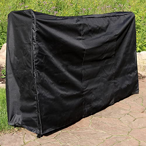 Sunnydaze 6-Foot Firewood Log Rack Cover - Heavy-Duty Weather-Resistant PVC Construction - Black