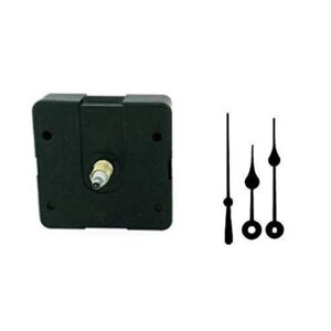 quartz clock mechanism movement kit with 3" black spade hands for dials up to 1/4"