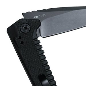 Kershaw Fatback Pocketknife, 3.5" 8Cr13MoV Steel Drop Point Plain Edge Blade, Tactical EDC, One-Handed Assisted Flipper Opening,Black