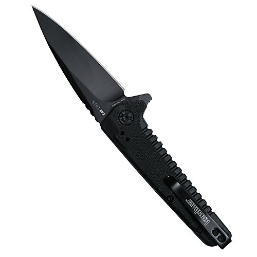 Kershaw Fatback Pocketknife, 3.5" 8Cr13MoV Steel Drop Point Plain Edge Blade, Tactical EDC, One-Handed Assisted Flipper Opening,Black