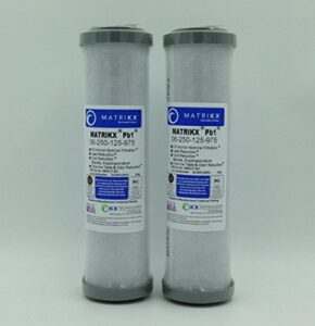 kx matrikx pb1 10-inch length extruded carbon block filter cartridge, 2-pack