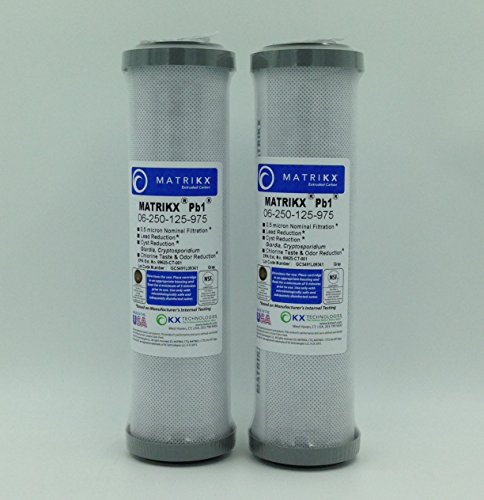 KX MATRIKX Pb1 10-Inch Length Extruded Carbon Block Filter Cartridge, 2-Pack