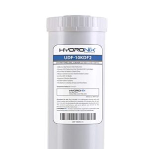 Hydronix UDF-10KDF2 Chlorine, CTO, Heavy Metals, Bacteria & Scale Reduction Water Filter w/ 2 lbs KDF, 2.5" x 10"